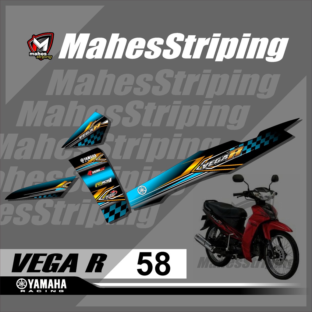 Jual Sticker Striping Lis Variasi VEGA R NEW Motif Racing MS-58 ...