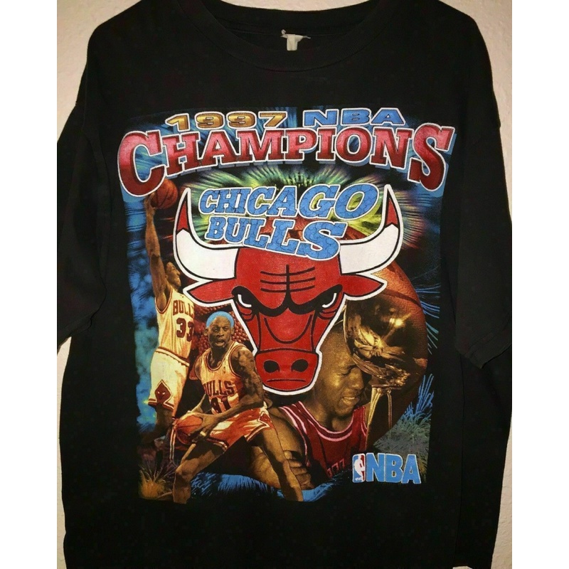 Jual Tee Giland-VTG 1997 T-Shirt Baru Chicago Bulls Rap Tee 90's NBAA ...