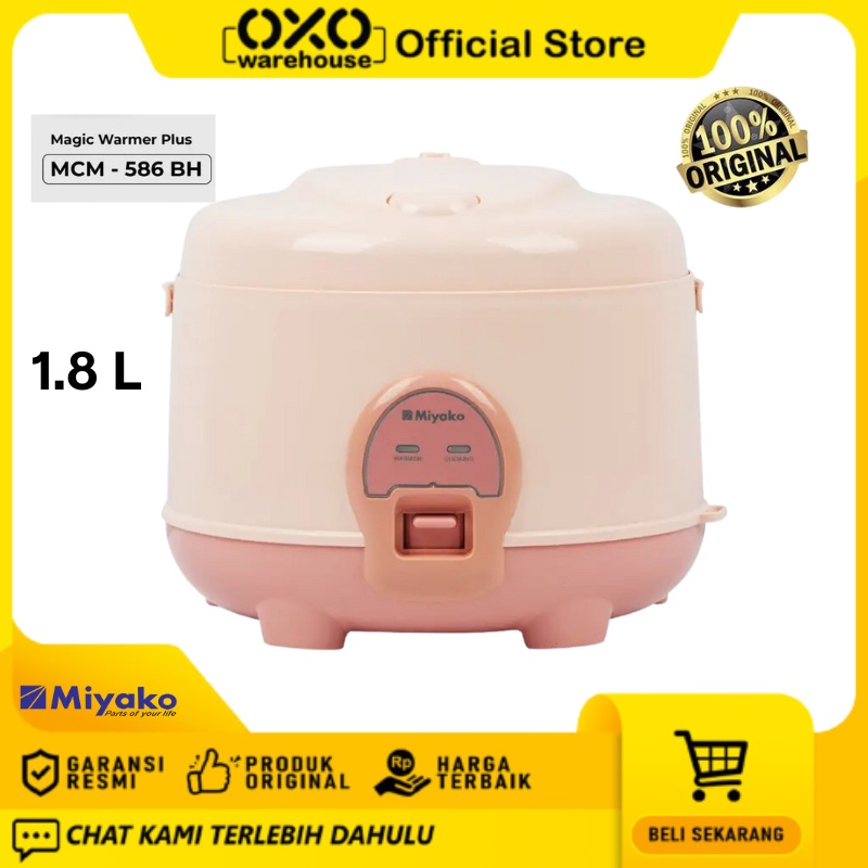Jual Miyako Rice Cooker MCM-586 BH 1,8 Liter Magic Com Low Watt Garansi ...