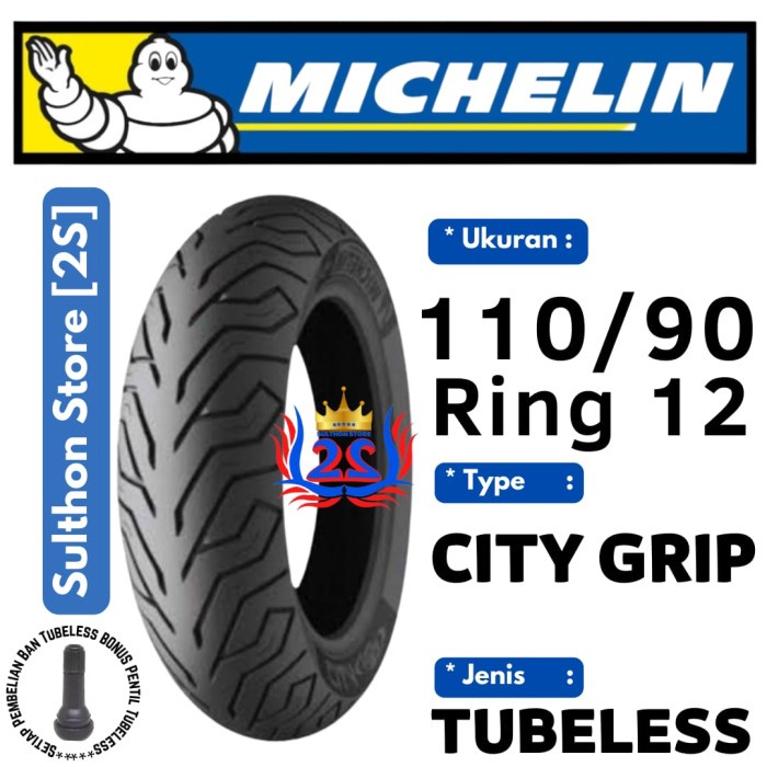 Jual Ban Motor Ring 12 ( 110/90 ) CITY GRIP / BAN MICHELIN /Tubeless ...