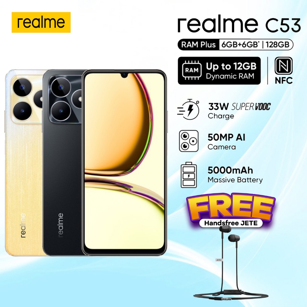 Jual Realme C53 6/128GB - 5000 mAh Battery | 33W SUPERVOOC Charge | NFC | Shopee Indonesia