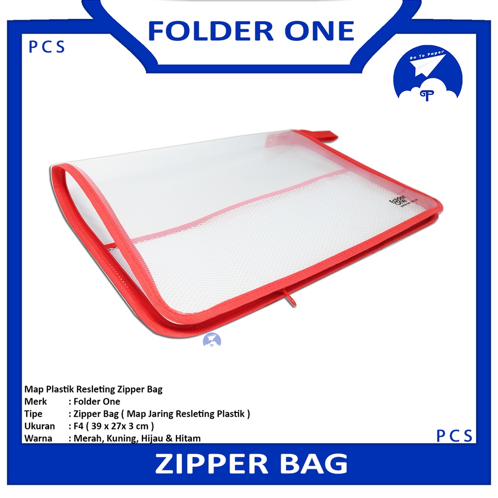 Jual FOLDER ONE - Zipper Bag File Folder Map Resleting - Pcs | Shopee ...