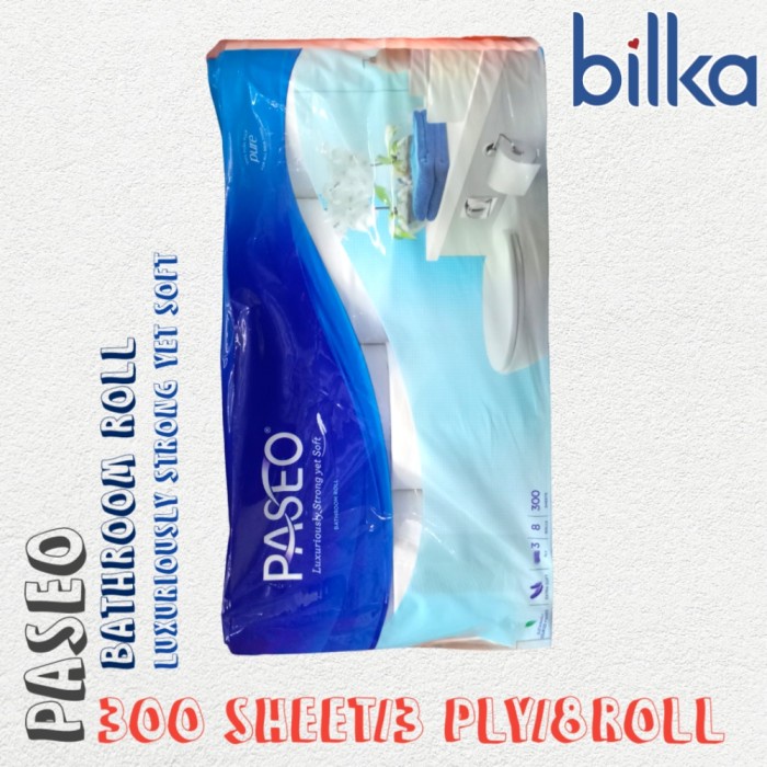Jual PASEO Bathroom Roll 300 Sheet/3 Ply/8 Roll | Shopee Indonesia