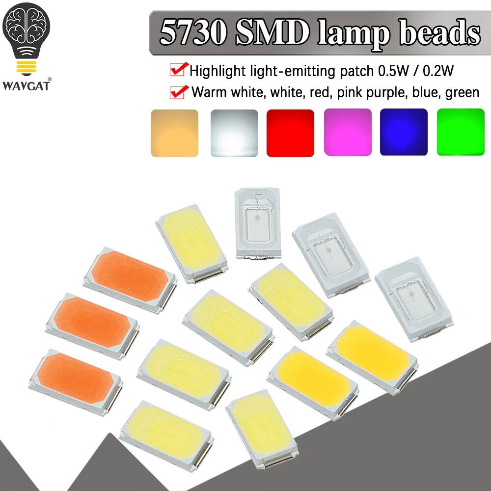 Jual (OML) LED SMD 5730 0.5W 3.2-3.5V lampu chip | Shopee Indonesia