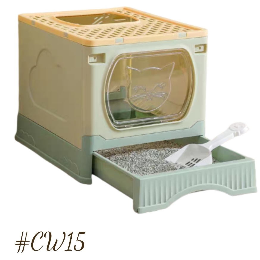 Jual Cat Litter Box Bak Pasir Kucing Portabel CW15 Cat Litter Box Lipat ...