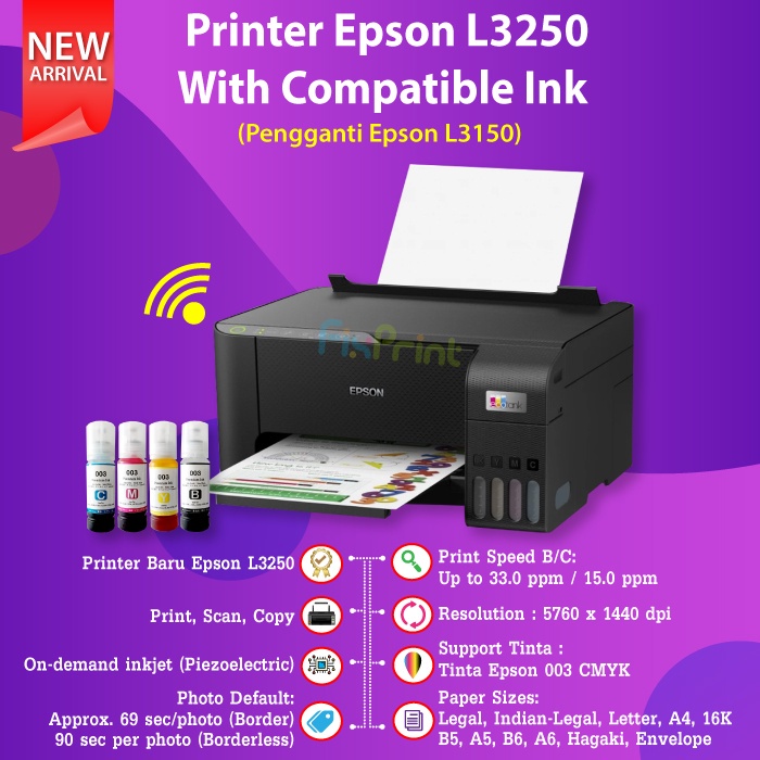 Jual Printer Epson L3250 NEW EcoTank print scan copy wifi Original ...