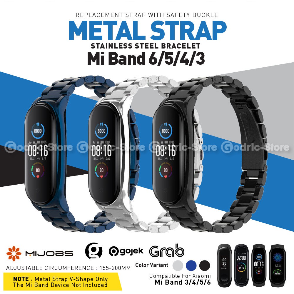 Jual MIJOBS METAL PLUS Stainless Steel Wrist Strap for Xiaomi Mi Band 6 ...