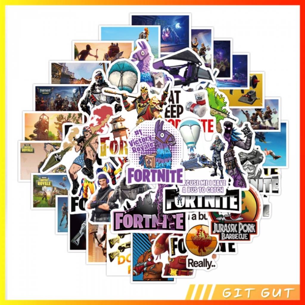 Jual Sticker Pack Stiker Vinyl 45 pcs Fortnite Battle Royale Game ...