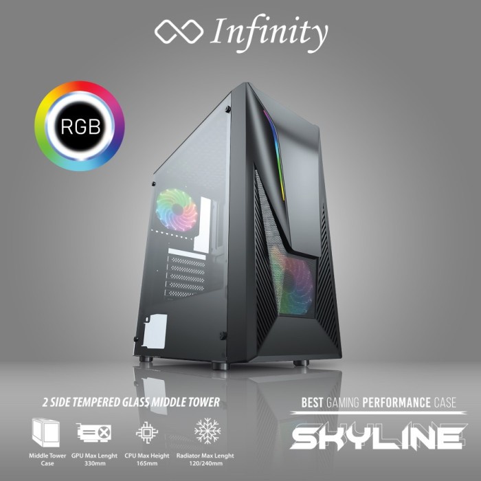 Jual Casing Infinity Skyline - include 2 FAN 12cm RGB | Shopee Indonesia