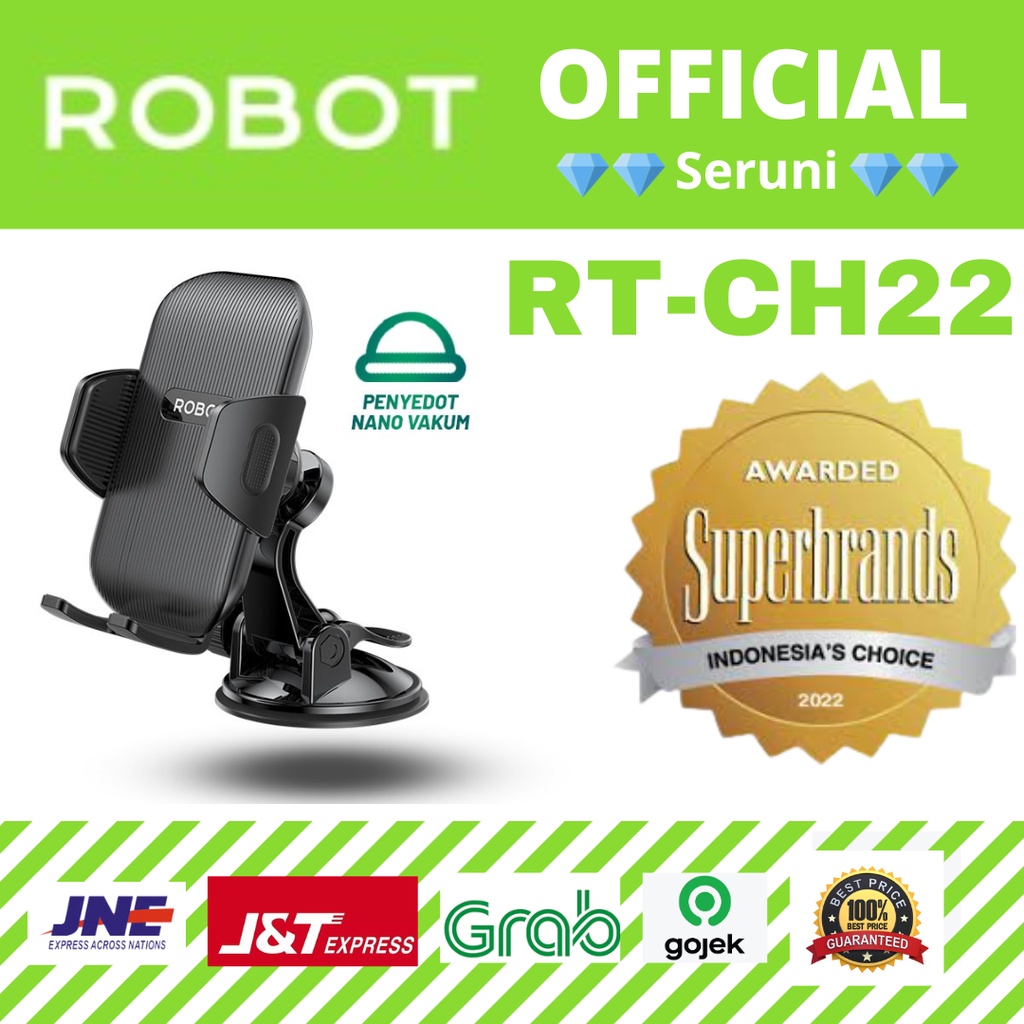 Jual ROBOT Car Holder RT-CH22 Black Rotatable For Smartphone | Shopee ...