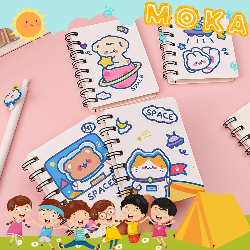 Jual MOKA NOTEBOOK RING A7 MOTIF ANIMASI / BUKU CATATAN KEETAS POLOS ...