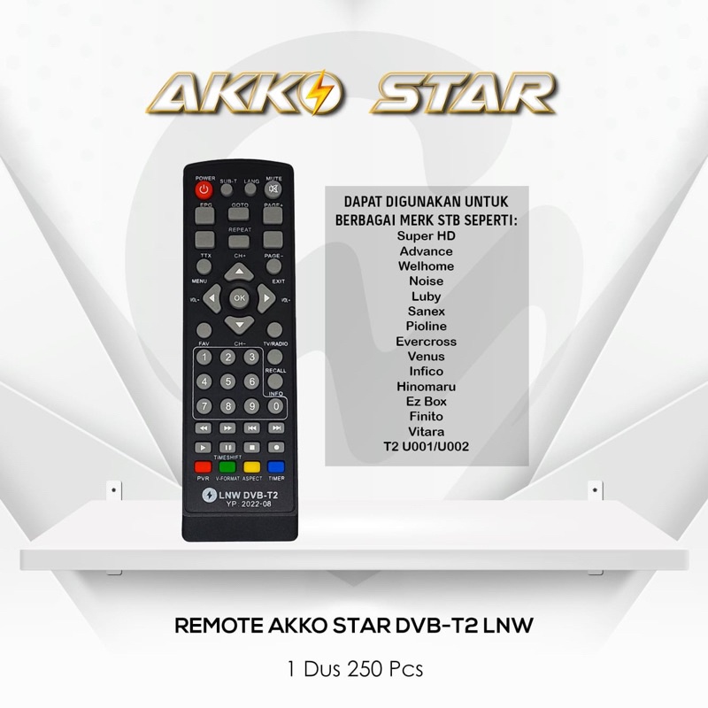 Jual remot akko star stb t2 multi universal (luby,sanex,wellhome,super ...