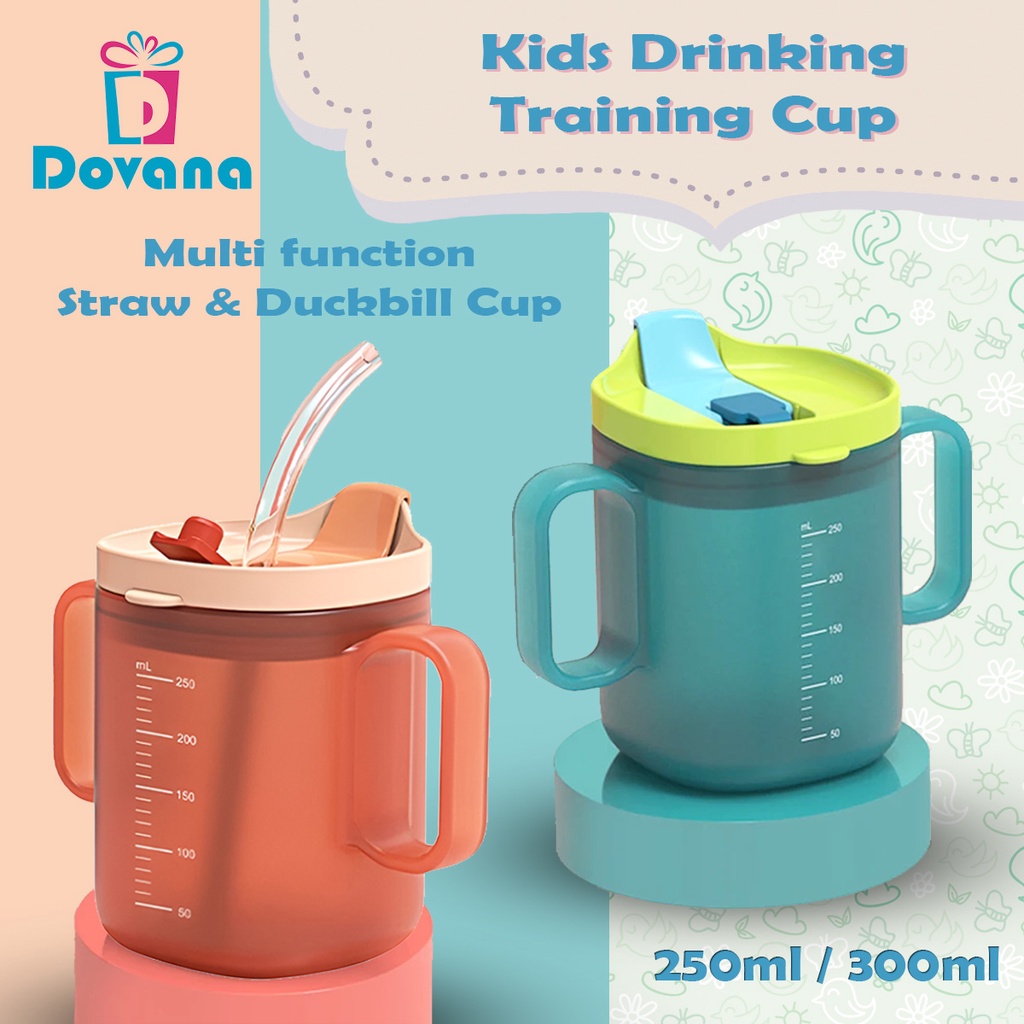 Jual Dovana Gelas Minum Anak 2in1 Training Duckbil Straw Cup Drinking ...