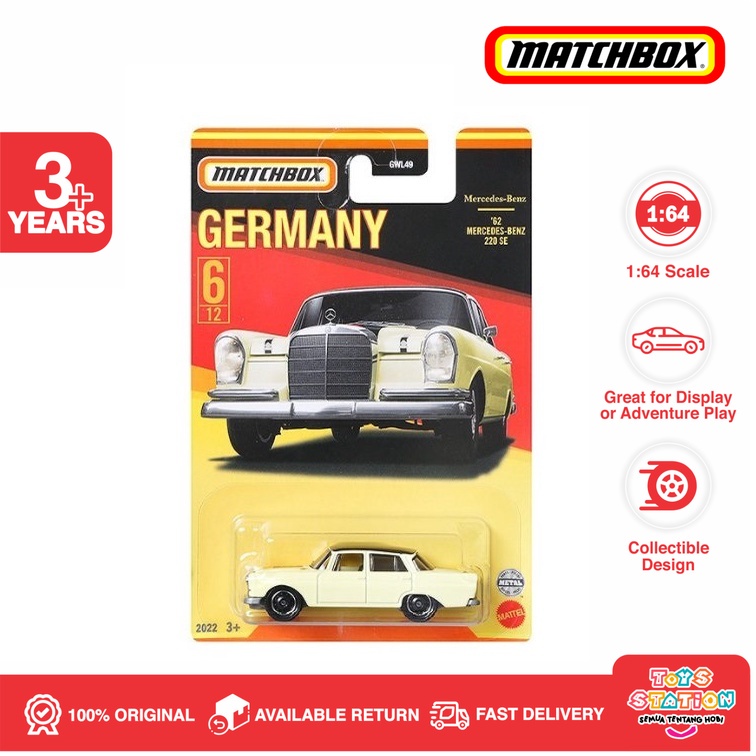 Jual Matchbox Germany Mercedes Benz 220 SE - Toyzstatioon | Shopee ...