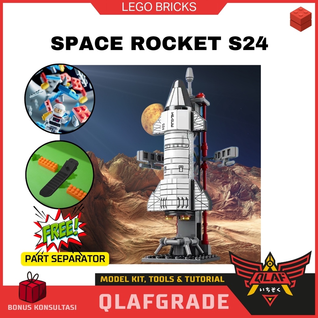 Jual Lego bricks SPACE ROCKET S24 aerospace luar angkasa lele brother ...