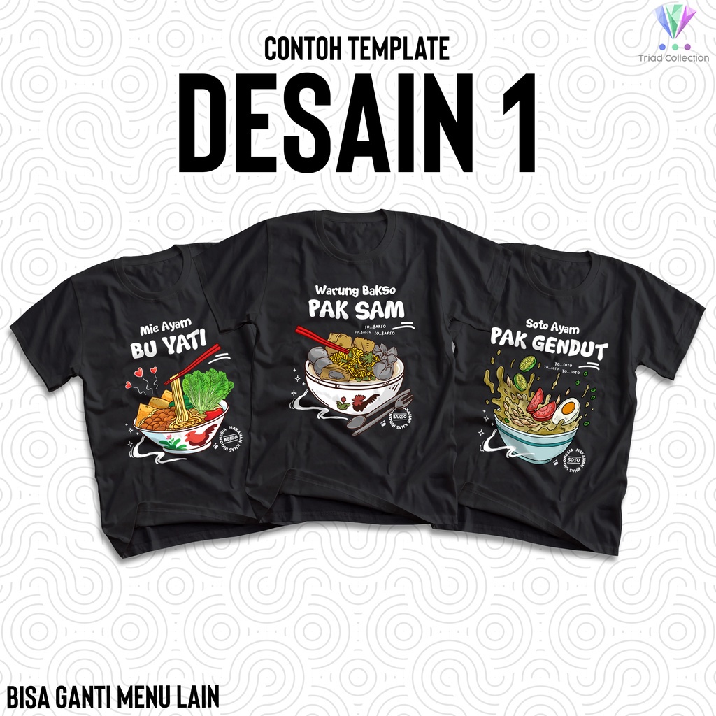 Jual (A175) KAOS CUSTOM SERAGAM WARUNG MAKAN BISA REQUEST NAMA TEMPAT ...