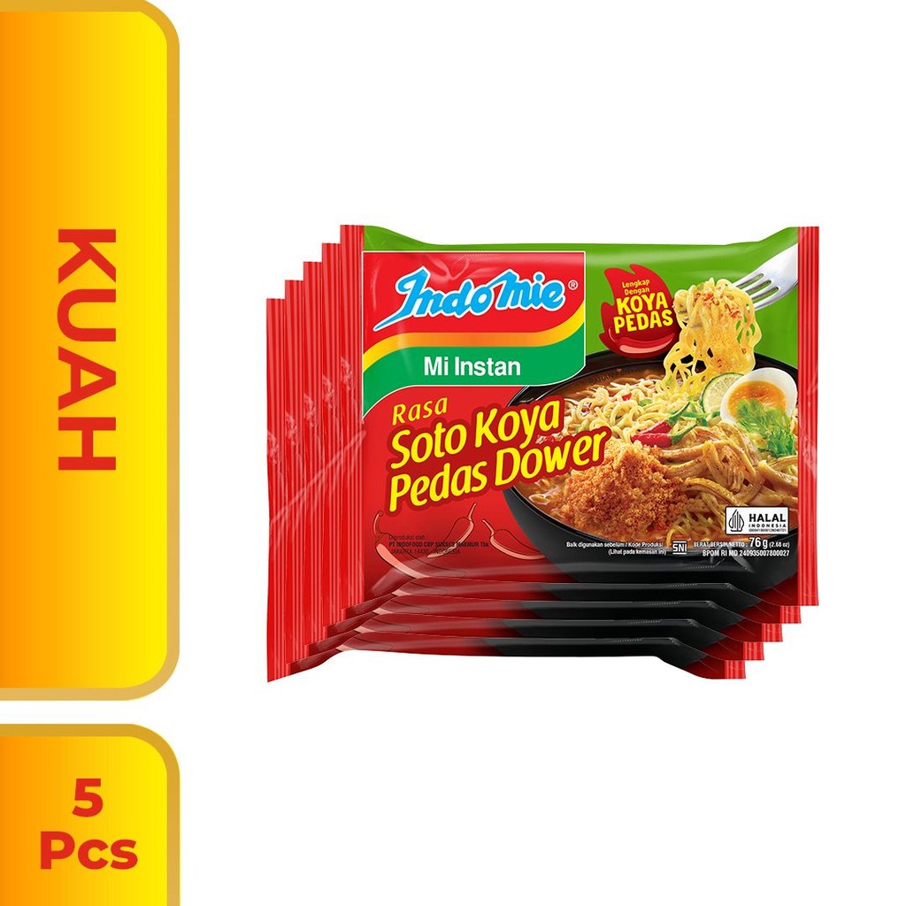 Jual 5 PCS - Indomie Rasa Soto Koya Pedas Dower 76 Gr | Shopee Indonesia