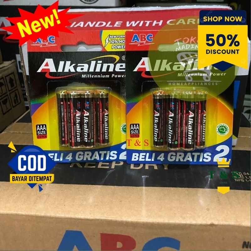 Jual ABC Alkaline LR03 4B+2 | ABC Alkaline A3 isi 6 | ABC AAA Alkaline isi 6 | Shopee Indonesia