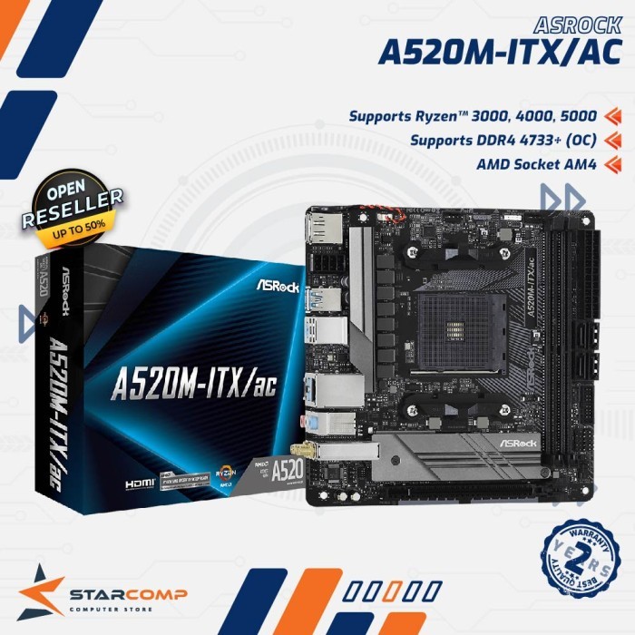 Jual ASRock A520M-ITX/ac AM4 A520 DDR4 USB 3.2 SATA3 Motherboard AMD ...