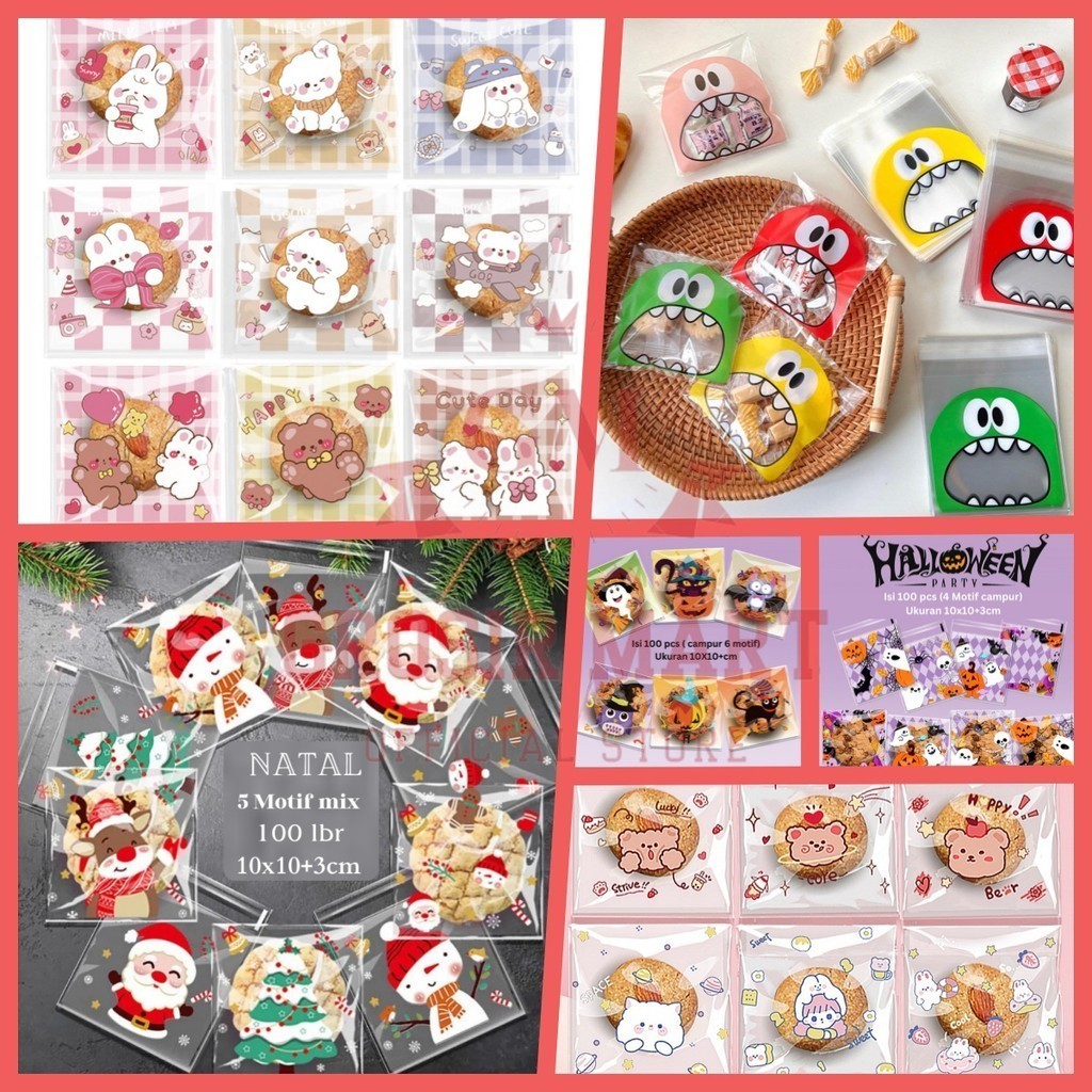 Jual Isi 100 Pcs Plastik OPP Lucu Karakter Ukuran 10x10 cm Cookies ...