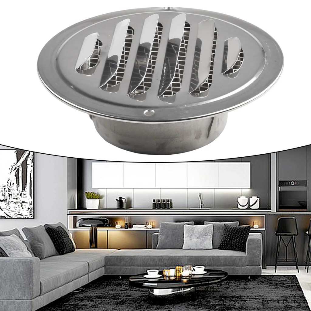 Jual 70-300mm Round Stainless-Steel Vent Grille Exterior Wall Duct ...