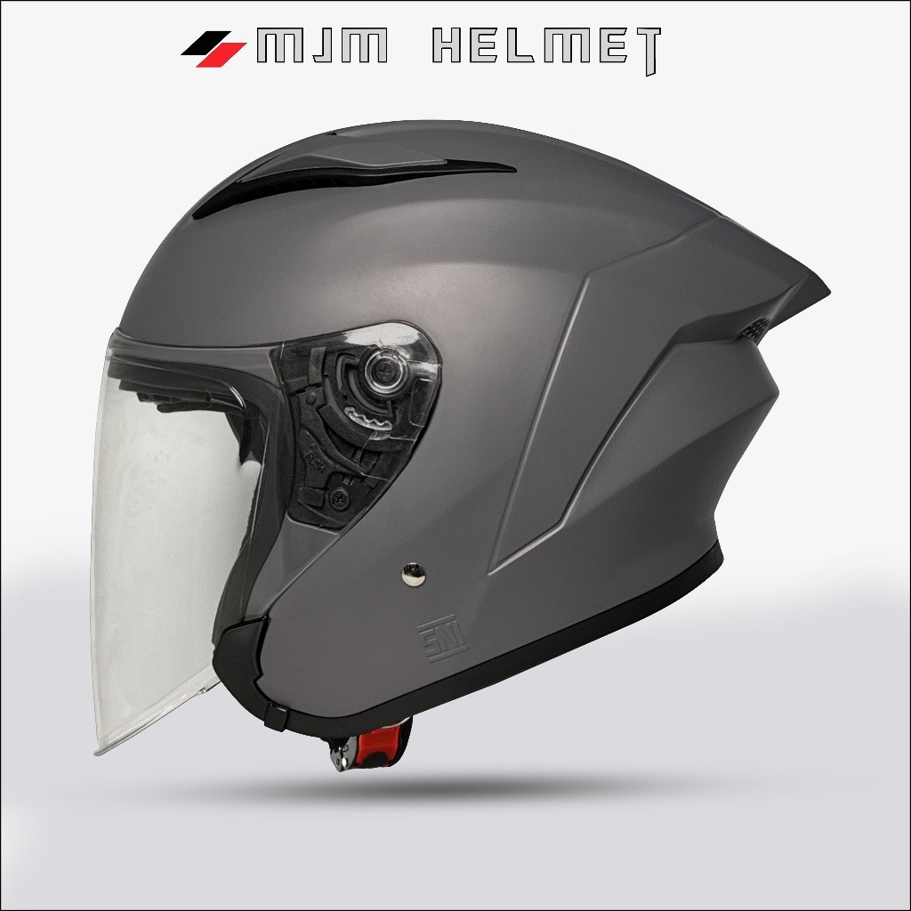 Jual Helm MJM Batman Grey Dof Kaca Bening SNI | Helm Half Face Premium ...