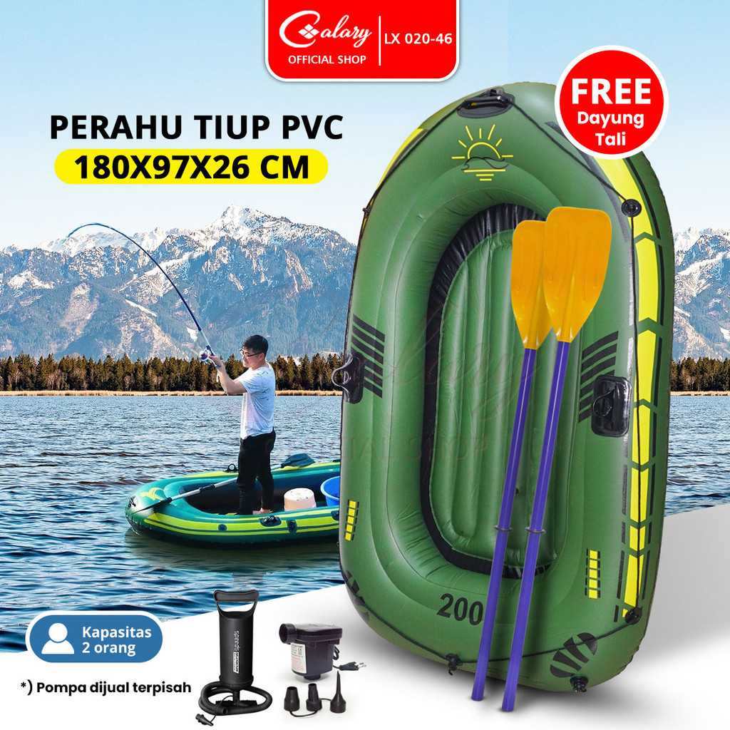 Jual 𝐂𝐀𝐋𝐀𝐑𝐘 Perahu Karet Tiup Mancing Inflatable Boat 2 Orang Rafting ...