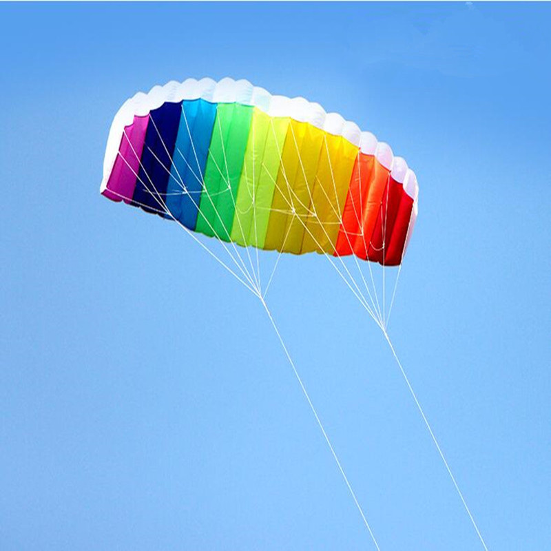 Jual New dual line power kites flying parafoil kites sports beach stunt ...