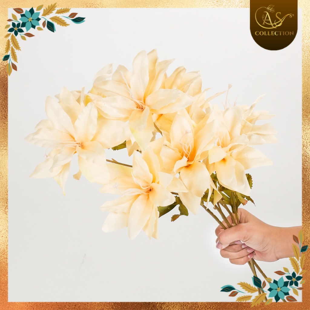 Jual Lily Tangkai Panjang Cabang 3 Bunga Lili Palsu Lily London Heart ...