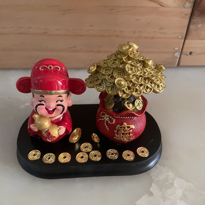 Jual Patung chai shen ye ye dengan pohon duit , dewa rejeki dan pohon uang | Shopee Indonesia