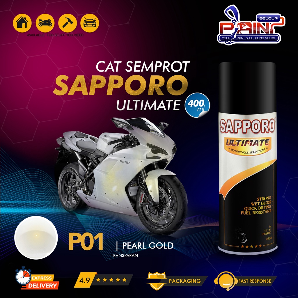 Jual SAPPORO ULTIMATE Metallic Colour Cat Semprot P01 PEARL GOLD ...