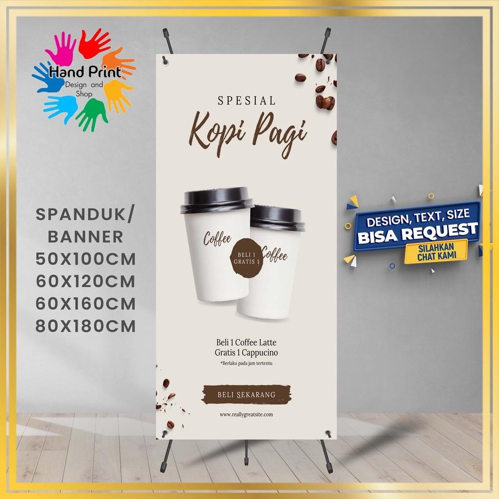 Jual SPANDUK / BANNER Kopi Pagi Cofeeshop Warna Krem 60x160 CM Cocok ...