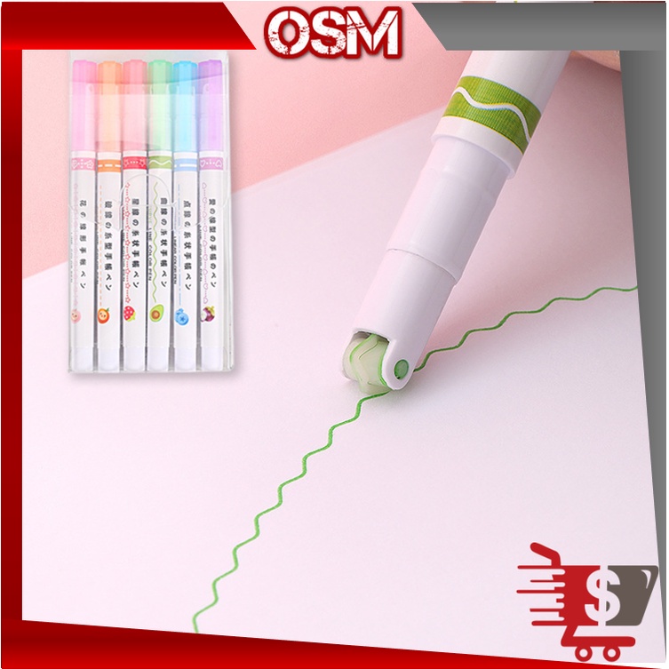 Jual OSM - S5877 Pena Garis Warna Bermotif / Spidol Garis Aesthetic ...