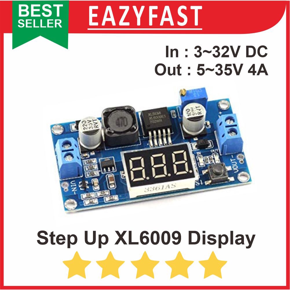 Jual XL6009 Adjustable DC-DC Step Up Boost Converter Display Voltmeter | Shopee Indonesia