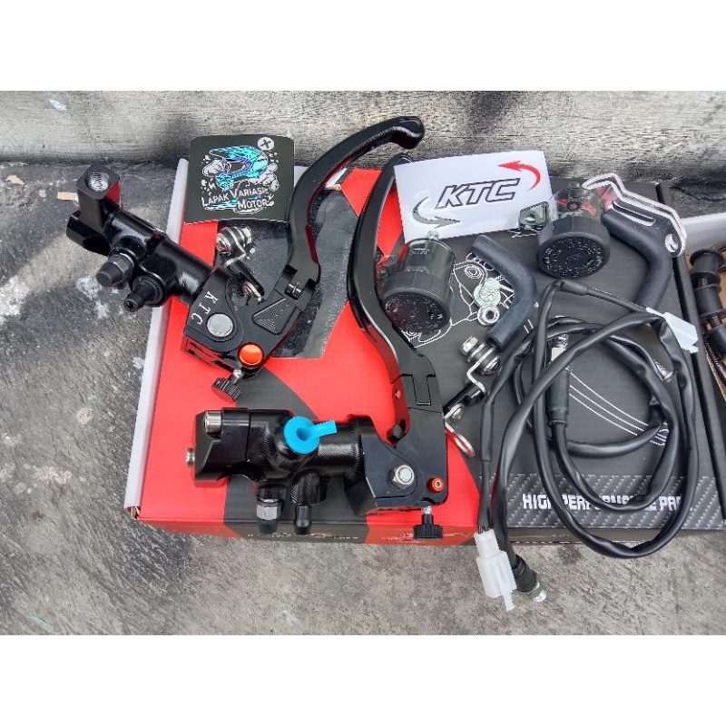 Jual Master Rem KTC Racing Kanan Kiri 2 Tabung Rem Hidrolik PCX ADV Nmax Xmax Forza Original KTC ...