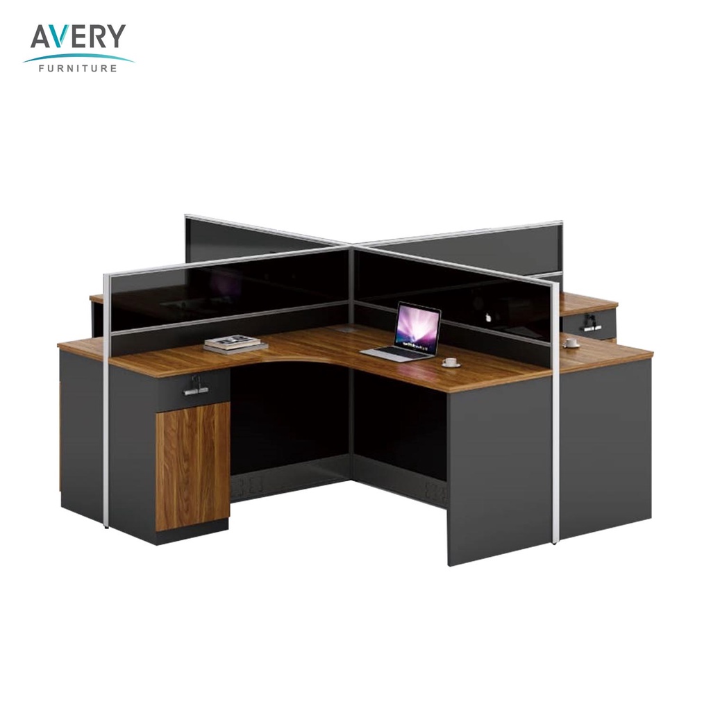 Jual Avery WS004-4S WORKSTATION 9 Pack Office Desk / Meja Kerja Partisi ...