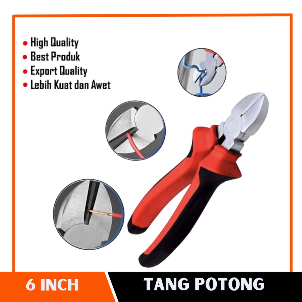 Jual Tang Potong 6 Inch Serbaguna Diagonal Cutting Plier Tank Catut ...