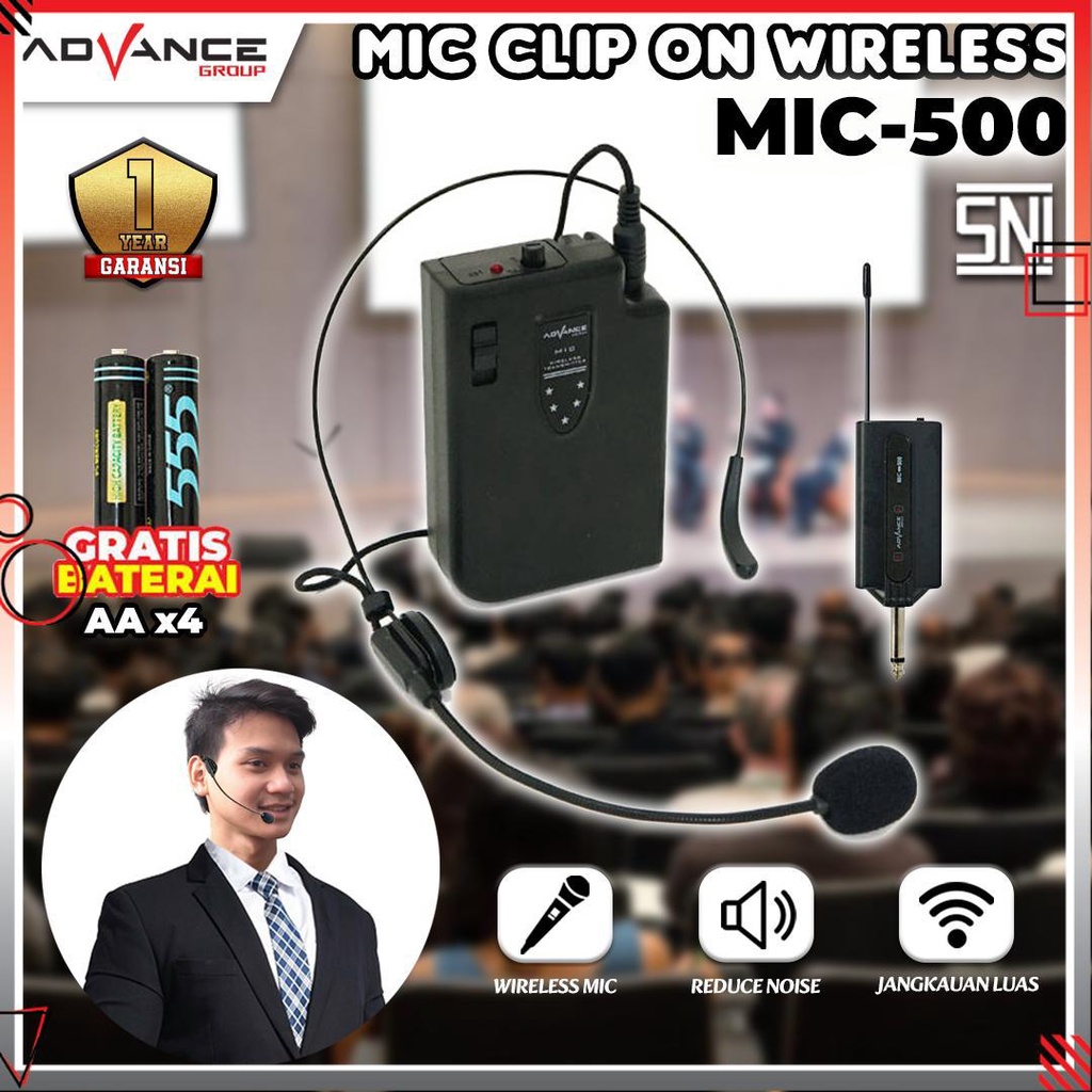 Jual READYYYYY!!! Advance MIC-500 Mic Clip On Bando Wireless Microphone ...