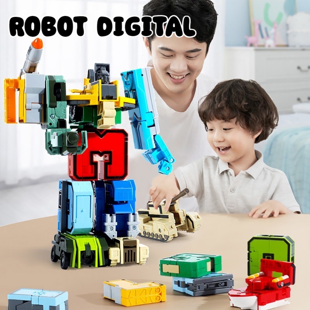 Jual Robot Transformasi Digital Mobil Mainan Anak Mobil Huruf Manusia ...