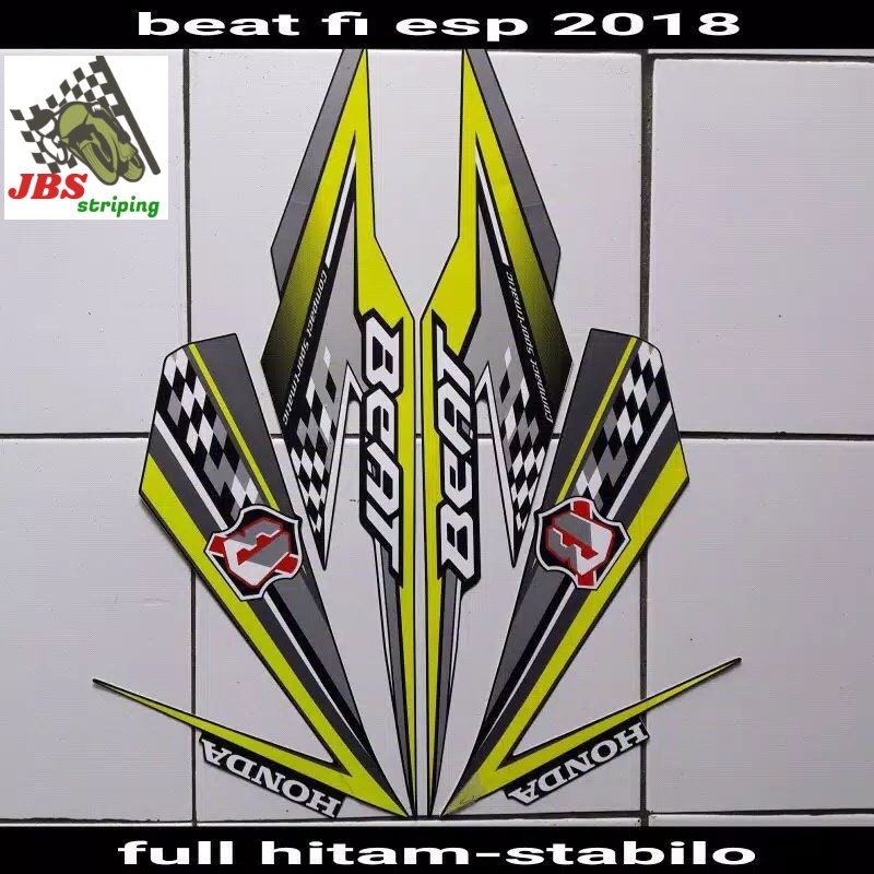 Jual striping beat stiker beat honda beat esp cw new fi 2018 hitam ...