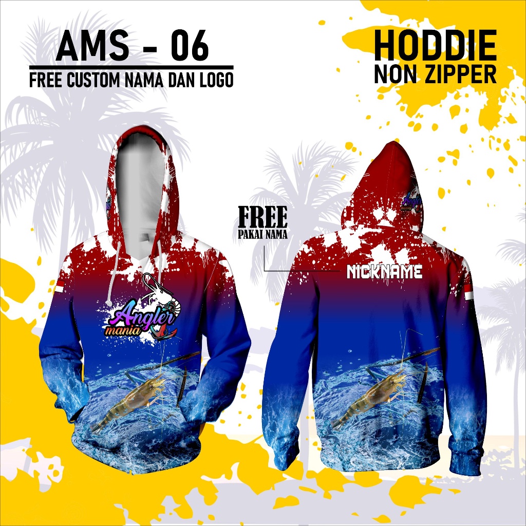 Jual Jersey hoodie mancing udang baju angler shrimp lengan panjang Best ...
