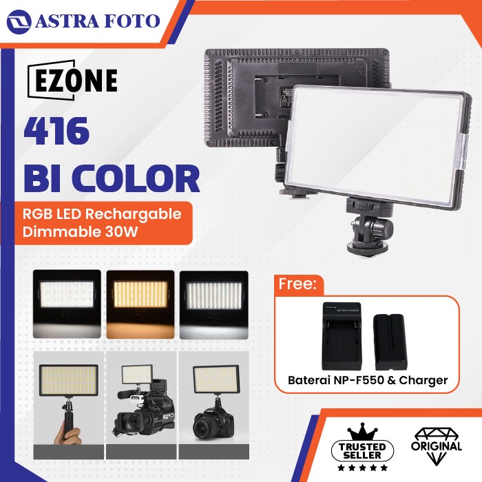 Jual EZONE 416 Bi Color Lampu Kamera Foto Video Lighting Kit LED 30W ...