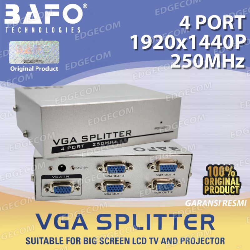 Jual BAFO VGA SPLITTER 4 Port 250Mhz ORIGINAL | Shopee Indonesia