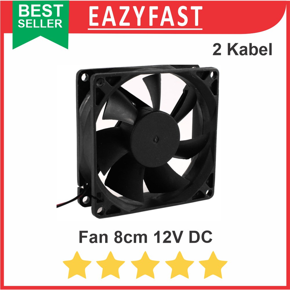 Jual Fan 8cm 80mm 12v DC Kipas Mini Komputer PC CPU Case Casing ...