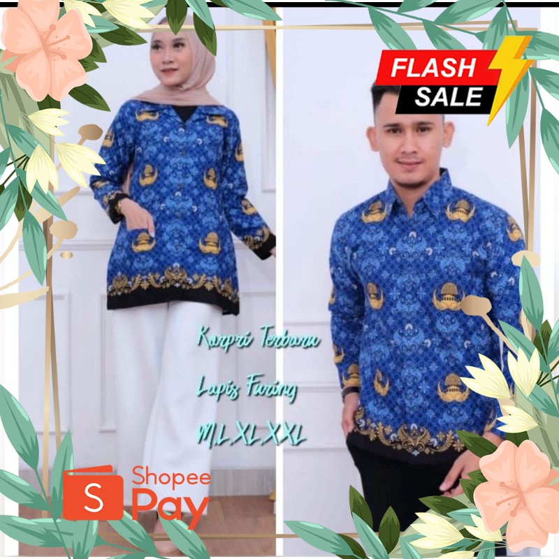 Jual SRAGAM HARI PAHLAWAN //Baju Batik KORPRi pria wanita | seragam korpri PNS full furing ...