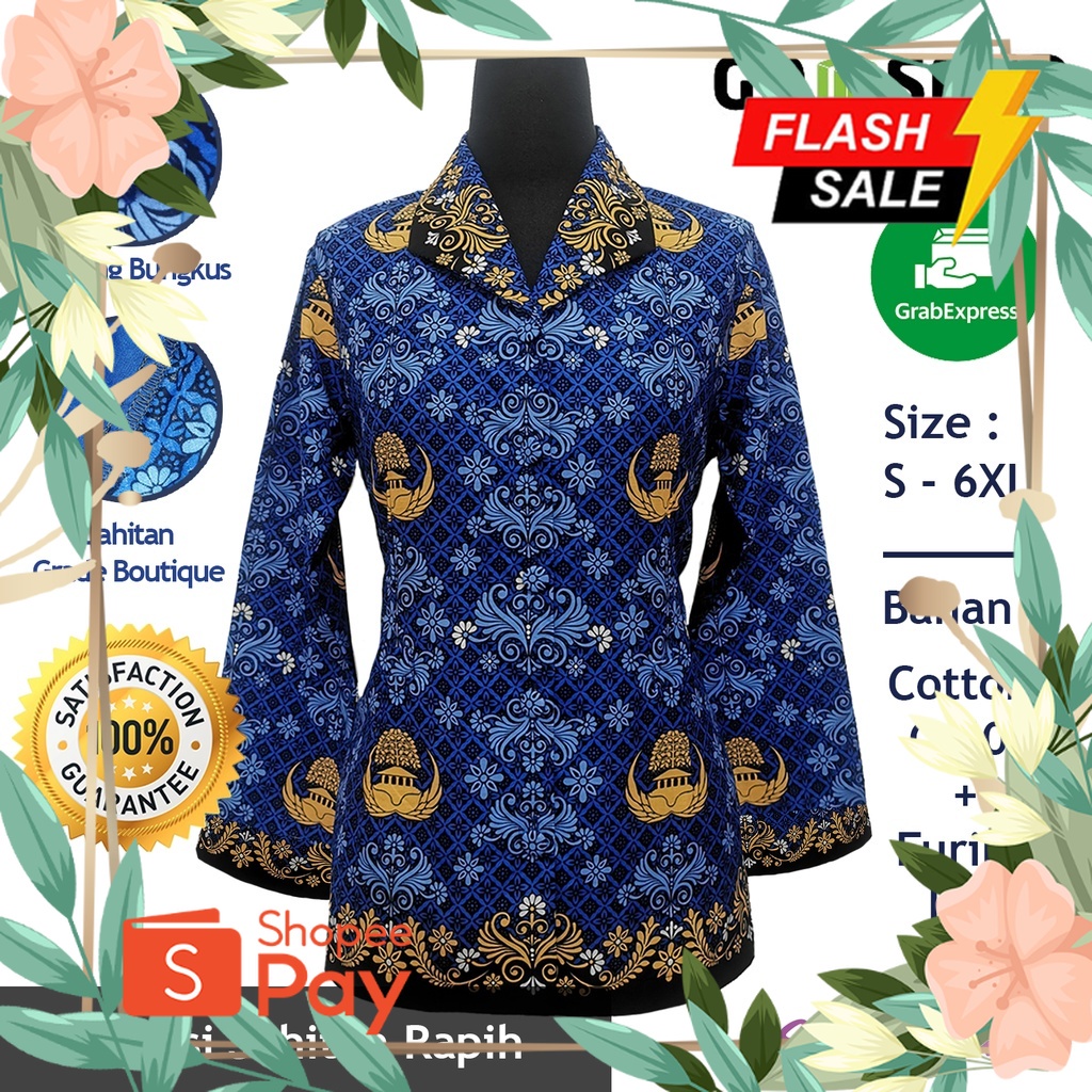 Jual SRAGAM HARI PAHLAWAN //Sutra Putih - Seragam Batik PNS Wanita KORPRI - Badan Furing Hero ...