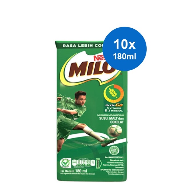 Jual Milo Activ-Go Susu UHT Coklat 180 ml x 10 | Shopee Indonesia