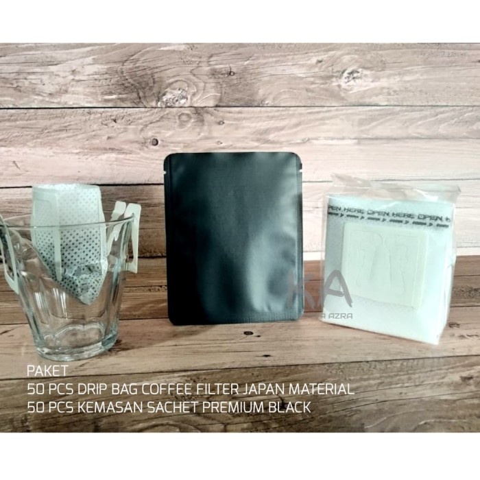 Jual Paket Drip Bag Coffee Filter + Sachet Black Doff 50 pcs | Shopee ...