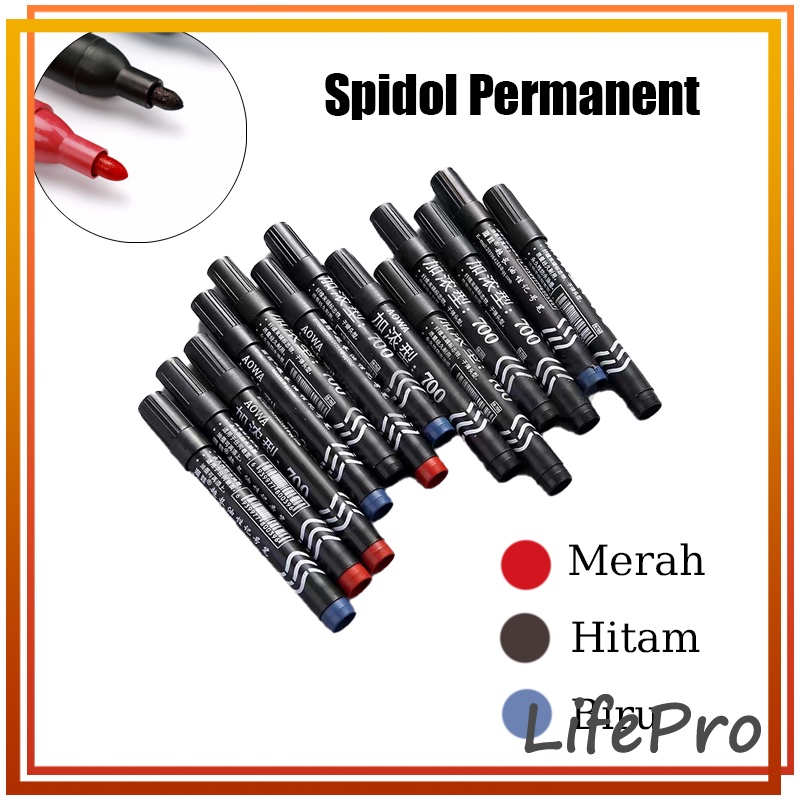 Jual Spidol Permanent / Spidol Hitam Biru Merah / Marker Permanent ...