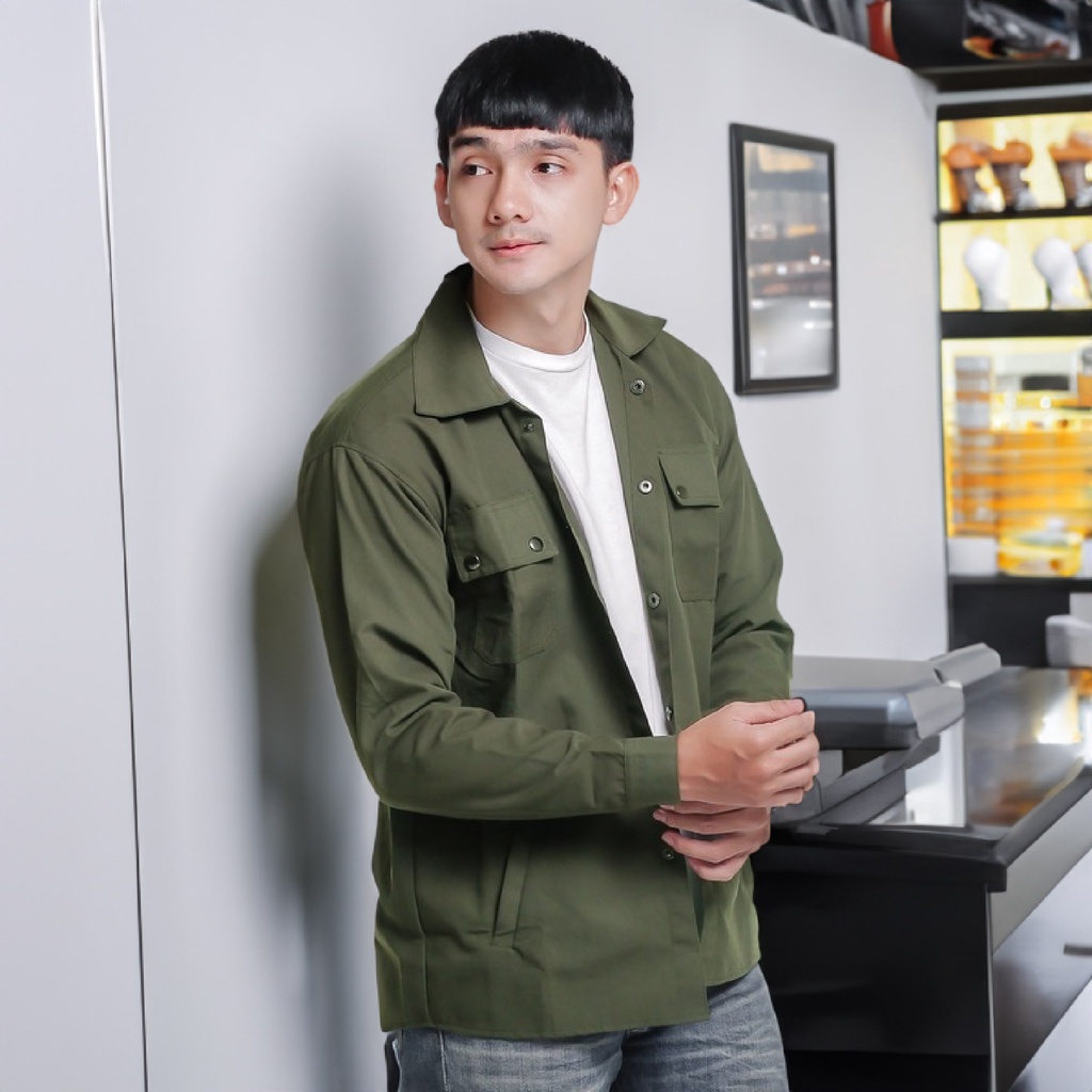 Jual Jaket Parka Pria / Jaket Kemeja Parka Wolv Bahan Canvas ORI yang ...